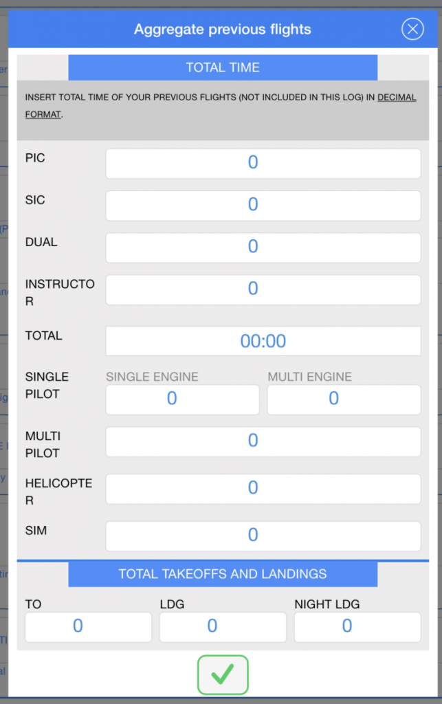 Settings - FlightLog