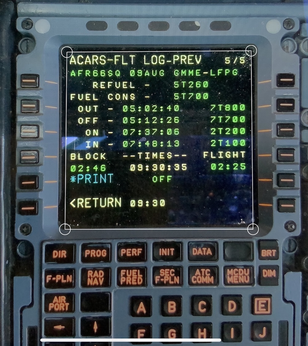 ACARS Capture - FlightLog