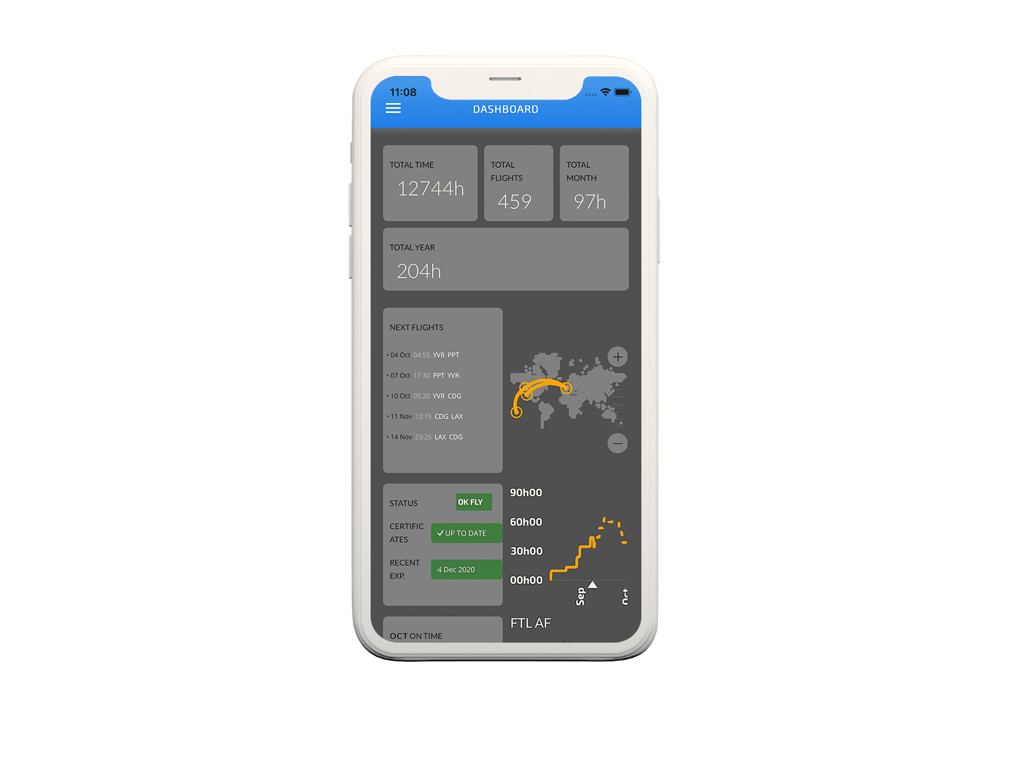 Airline Pilot Logbook app for iOS - FlightLog