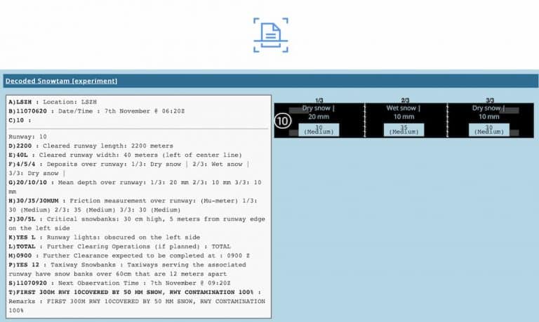 Scan SNOWTAM Decoder - FlightLog