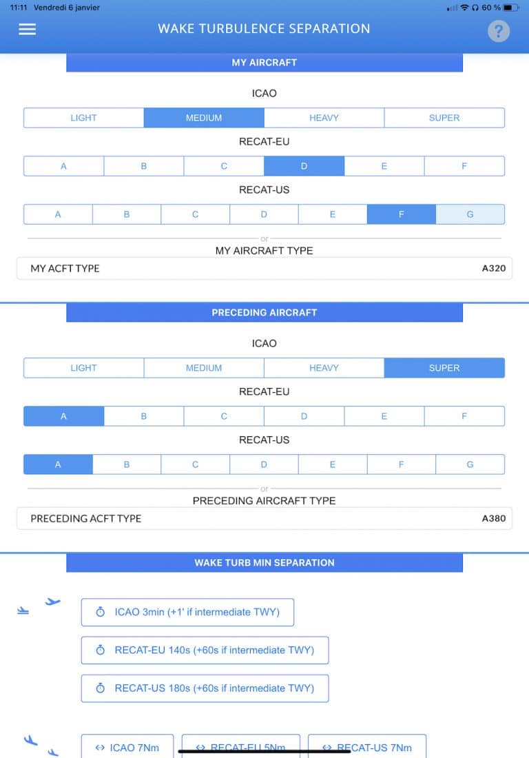 Wake Turbulence Separation - FlightLog